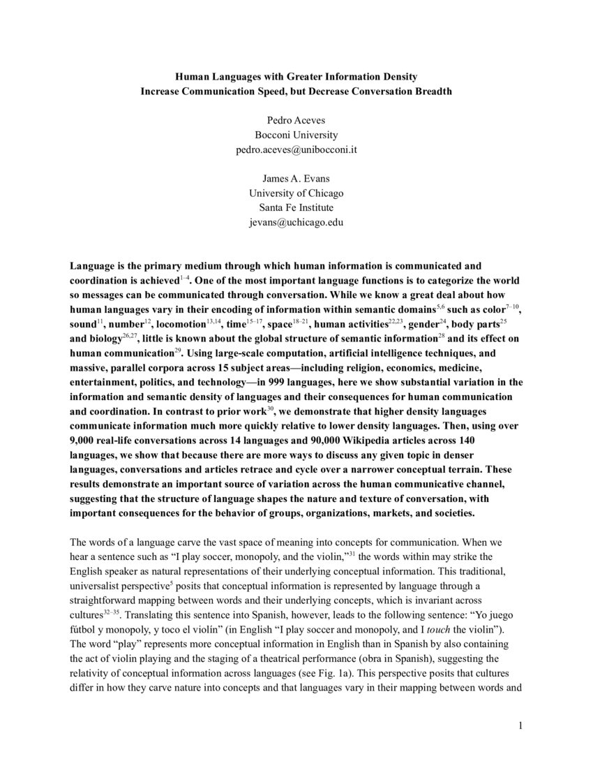 Human Languages with Greater Information Density Increase Communication ...