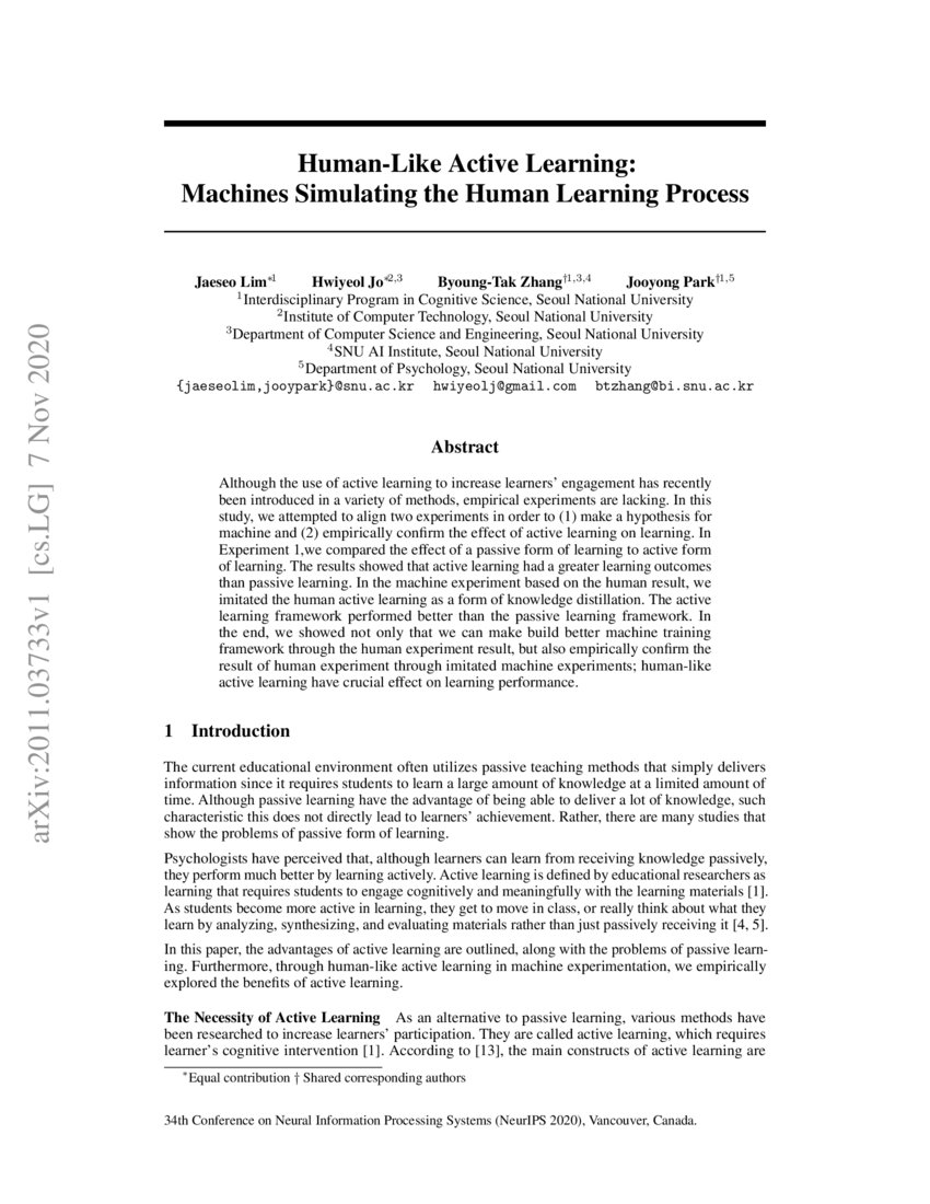 Human-Like Active Learning: Machines Simulating the Human Learning ...