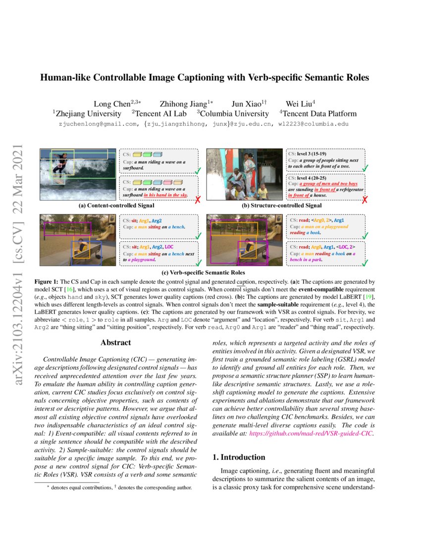 Human-like Controllable Image Captioning with Verb-specific Semantic Roles | DeepAI