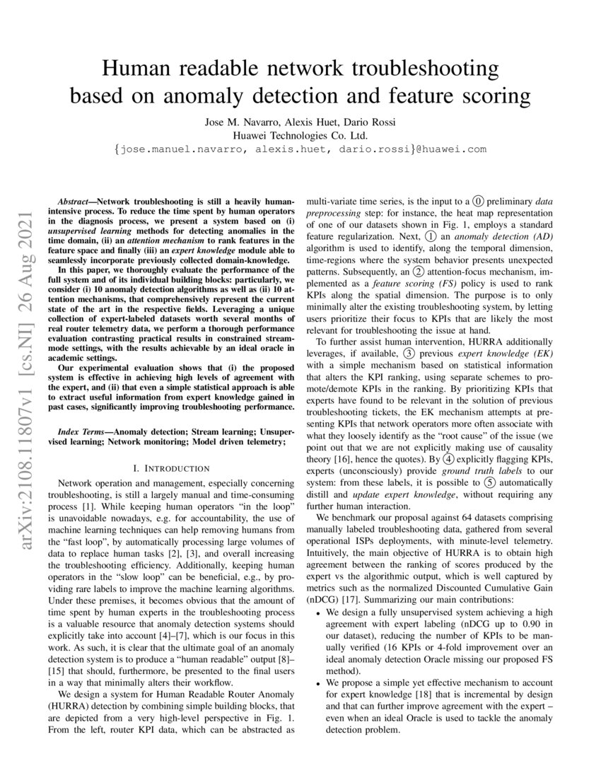 Human readable network troubleshooting based on anomaly detection and ...