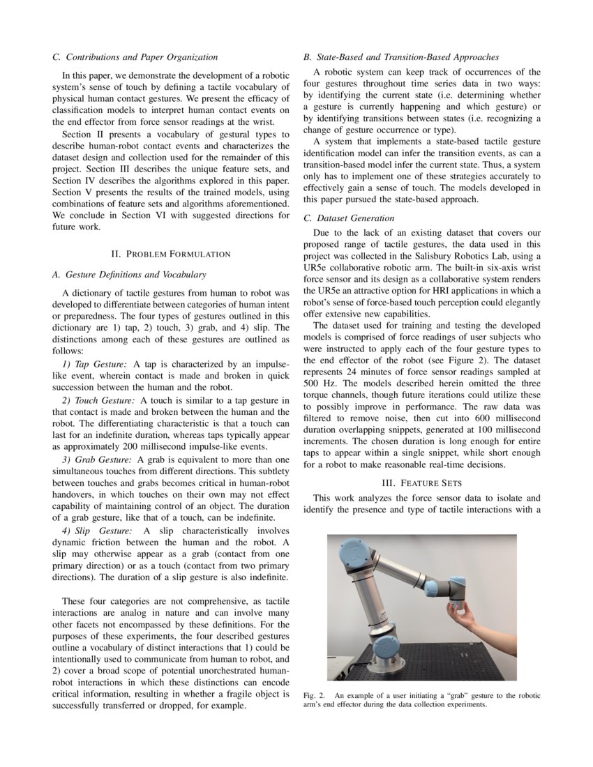 Human Tactile Gesture Interpretation for Robotic Systems | DeepAI