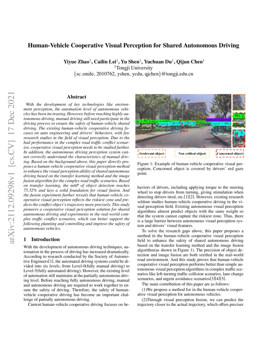 Human-Vehicle Cooperative Visual Perception for Shared Autonomous ...