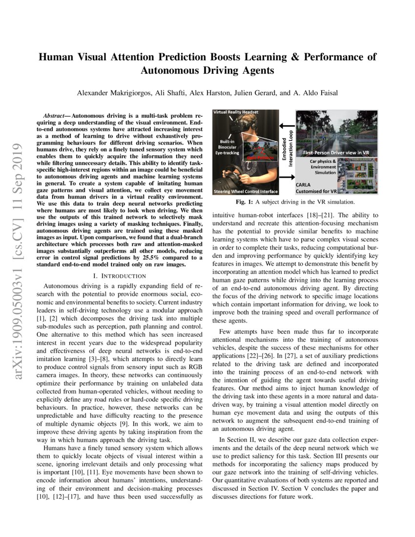 Human Visual Attention Prediction Boosts Learning And Performance Of Autonomous Driving Agents