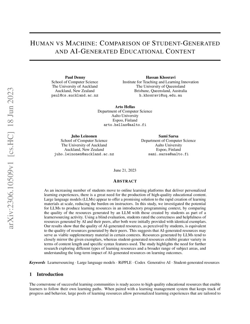 Can We Trust AI-Generated Educational Content? Comparative Analysis of ...