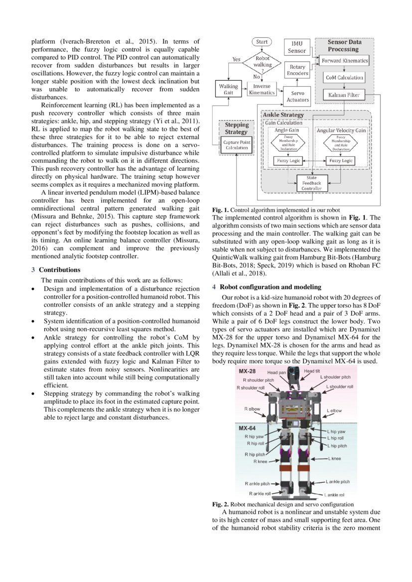 Humanoid Robot Pitch Axis Stabilization using Linear Quadratic Regulator with Fuzzy Logic and ...
