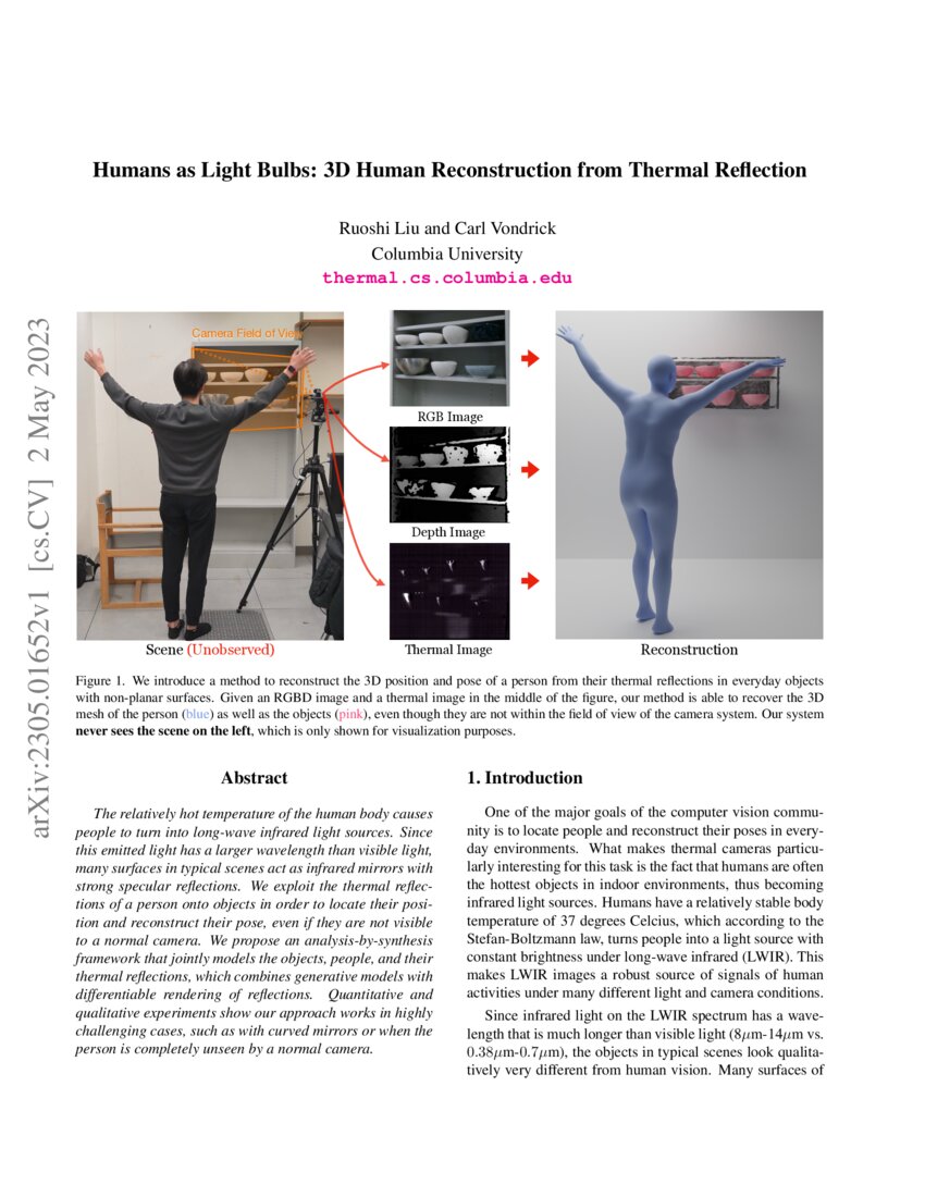 Humans as Light Bulbs: 3D Human Reconstruction from Thermal Reflection ...