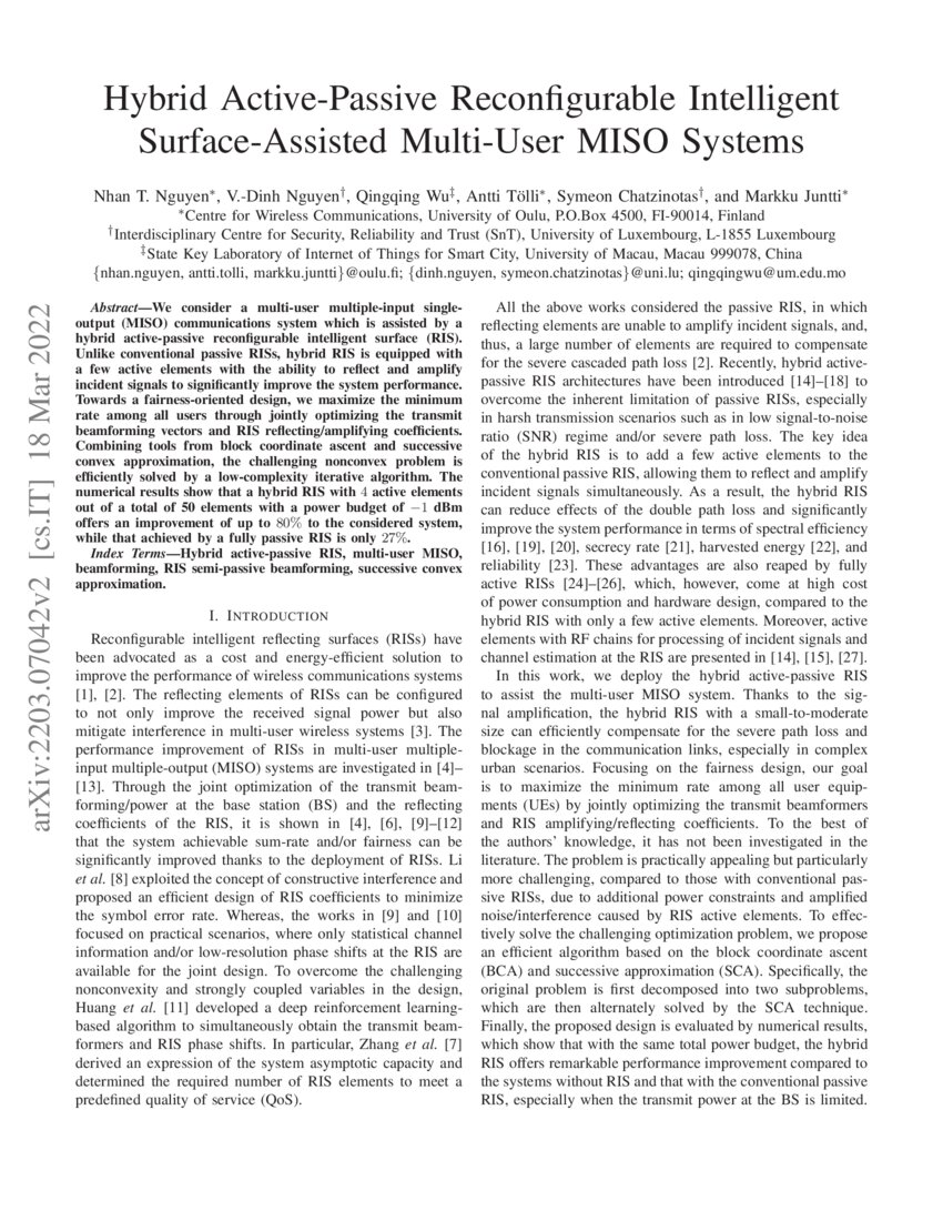Hybrid Active-Passive Reconfigurable Intelligent Surface-Assisted Multi ...