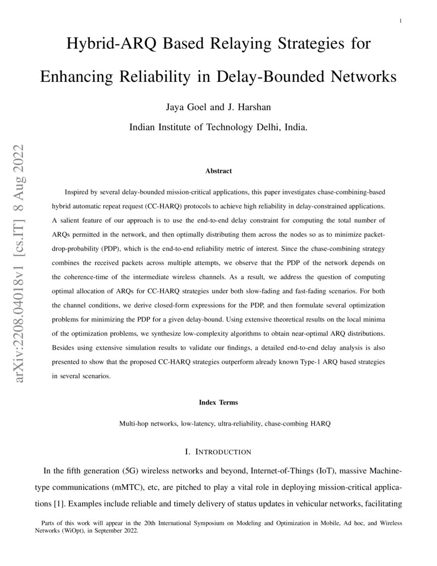 Hybrid Arq Based Relaying Strategies For Enhancing Reliability In Delay Bounded Networks Deepai 