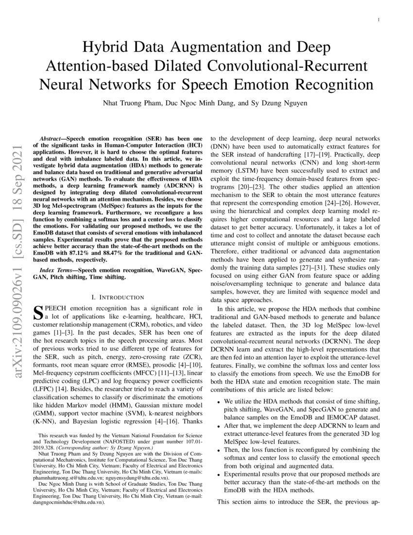 Hybrid Data Augmentation And Deep Attention Based Dilated Convolutional Recurrent Neural