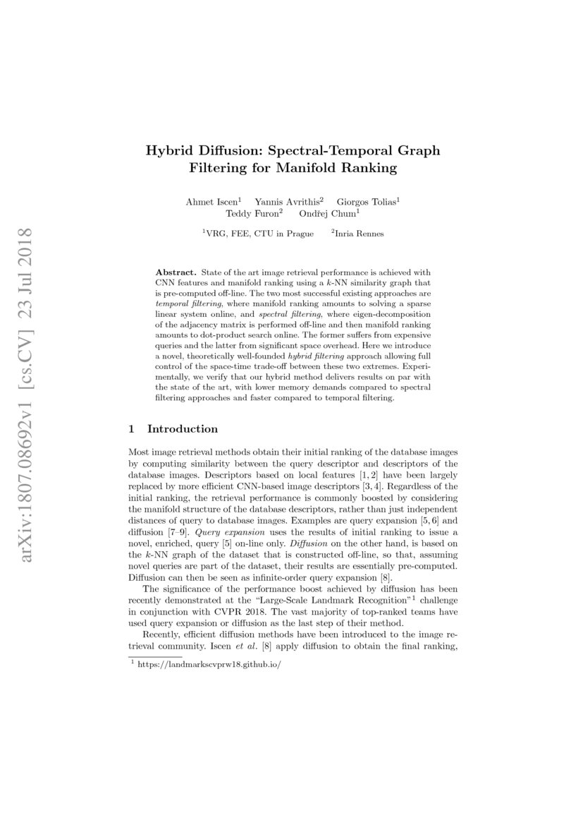 Hybrid Diffusion: Spectral-Temporal Graph Filtering for Manifold ...