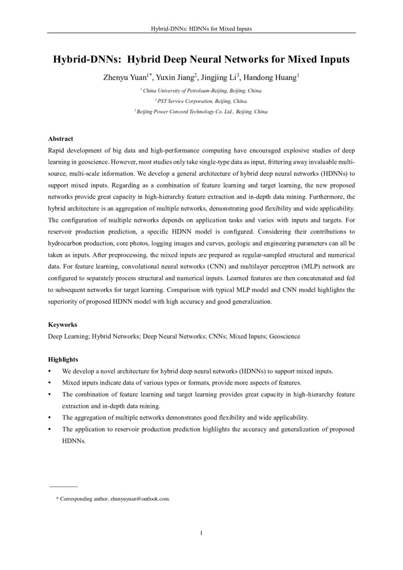 Hybrid Dnns Hybrid Deep Neural Networks For Mixed Inputs Deepai