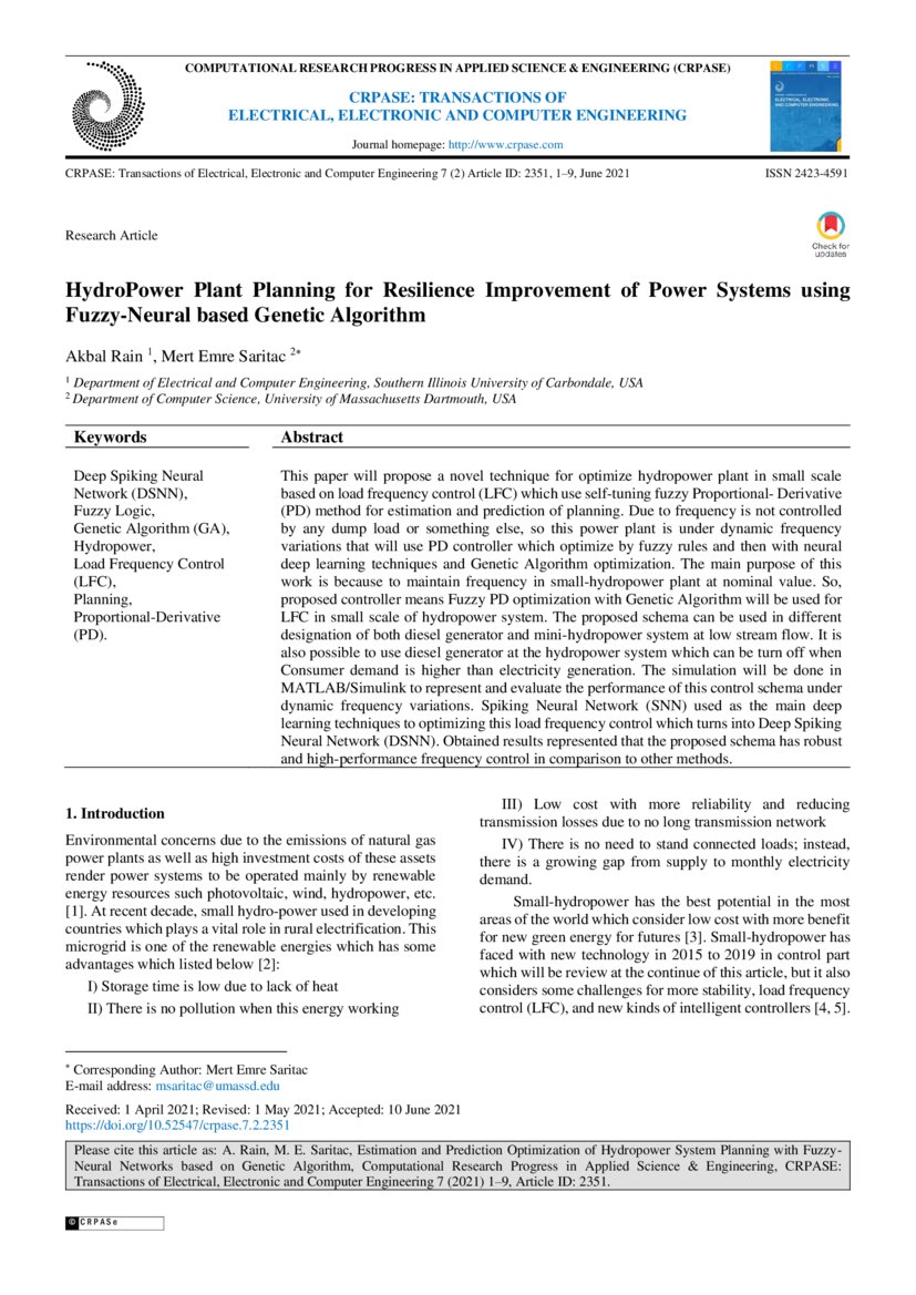 HydroPower Plant Planning for Resilience Improvement of Power Systems ...