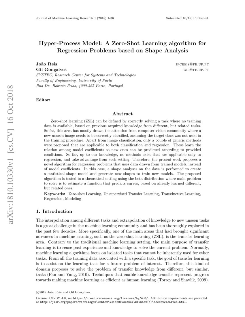 Hyper-Process Model: A Zero-Shot Learning algorithm for Regression Problems based on Shape ...