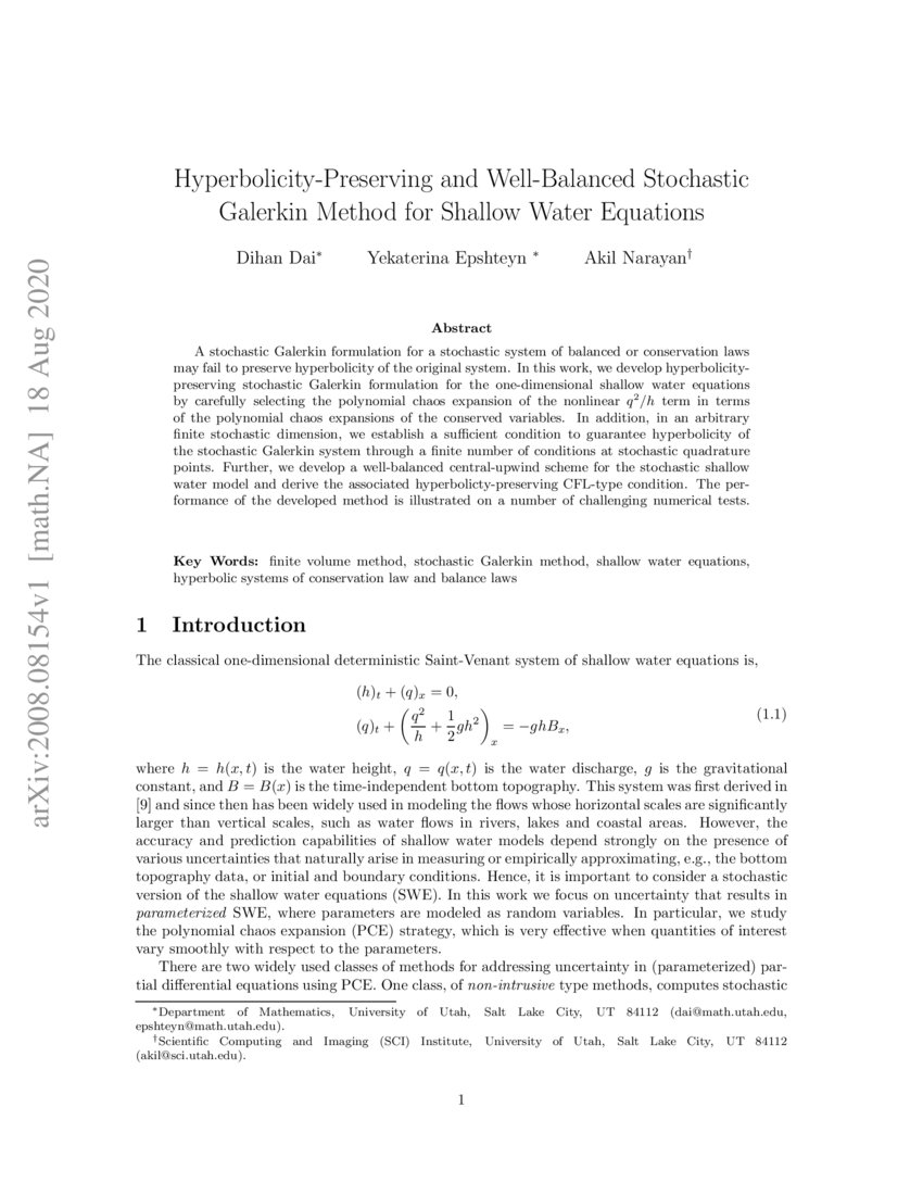 Hyperbolicity-Preserving and Well-Balanced Stochastic Galerkin Method ...
