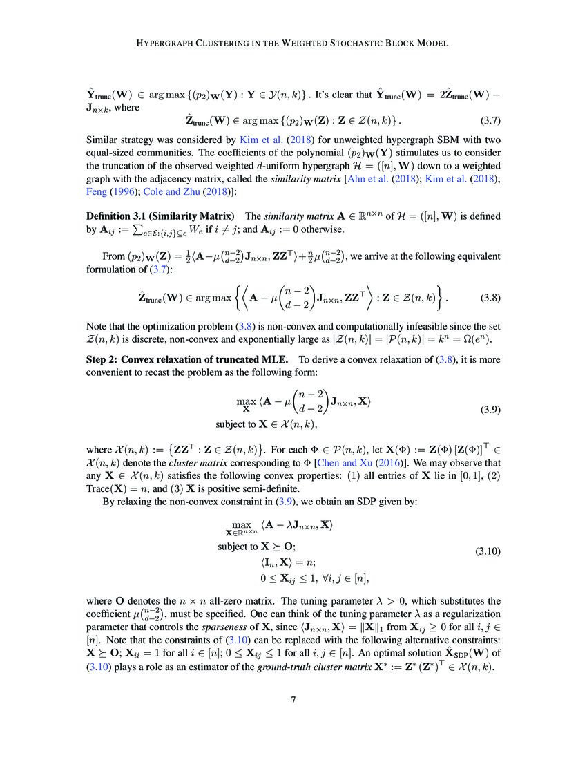 Hypergraph Clustering In The Weighted Stochastic Block Model Via Convex Relaxation Of Truncated