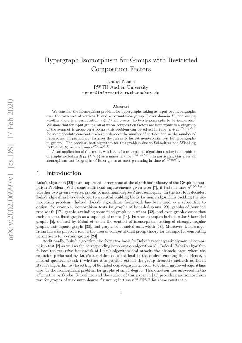 Hypergraph Isomorphism for Groups with Restricted Composition Factors | DeepAI
