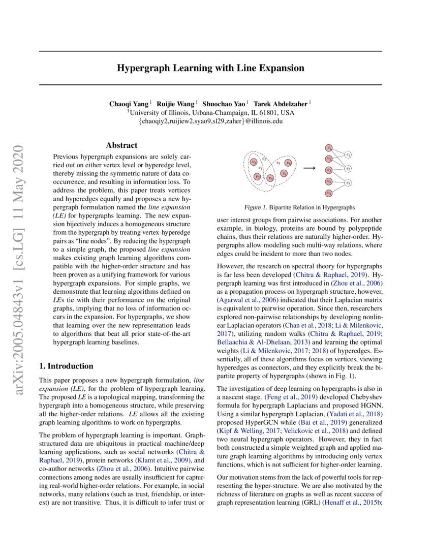 Hypergraph Learning with Line Expansion | DeepAI