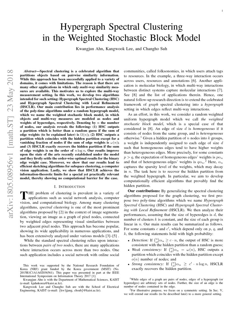 Hypergraph Spectral Clustering in the Weighted Stochastic Block Model | DeepAI