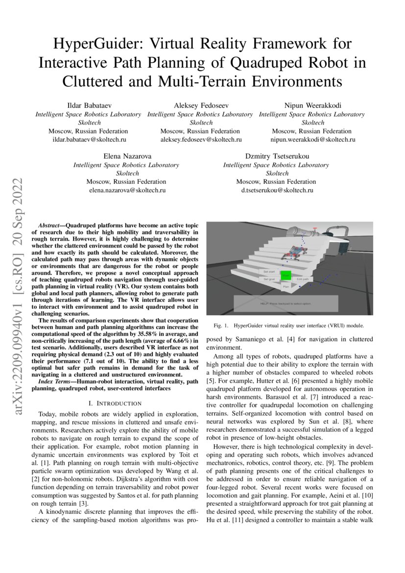 HyperGuider: Virtual Reality Framework for Interactive Path Planning of Quadruped Robot in ...