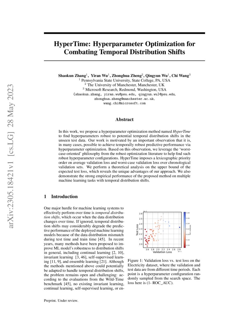 HyperTime: Hyperparameter Optimization for Combating Temporal Distribution Shifts | DeepAI