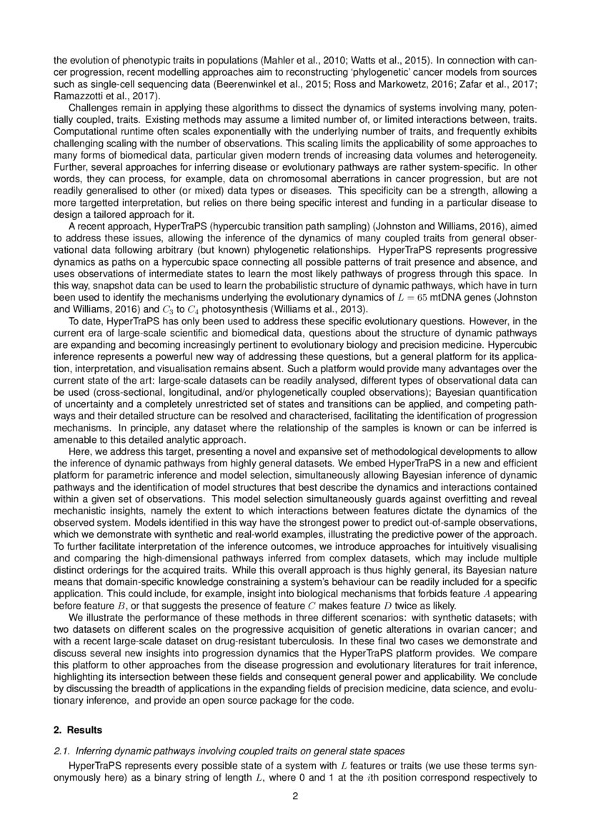 HyperTraPS: Inferring probabilistic patterns of trait acquisition in ...