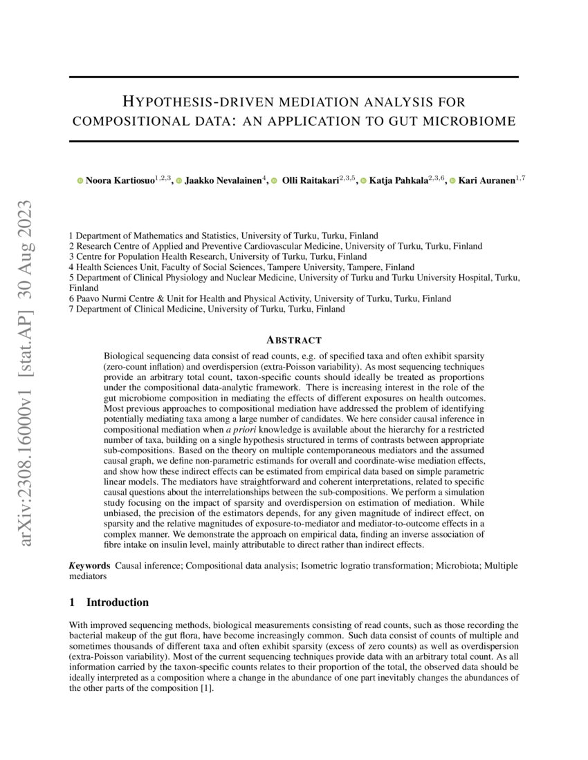 Hypothesis Driven Mediation Analysis For Compositional Data An Application To Gut Microbiome