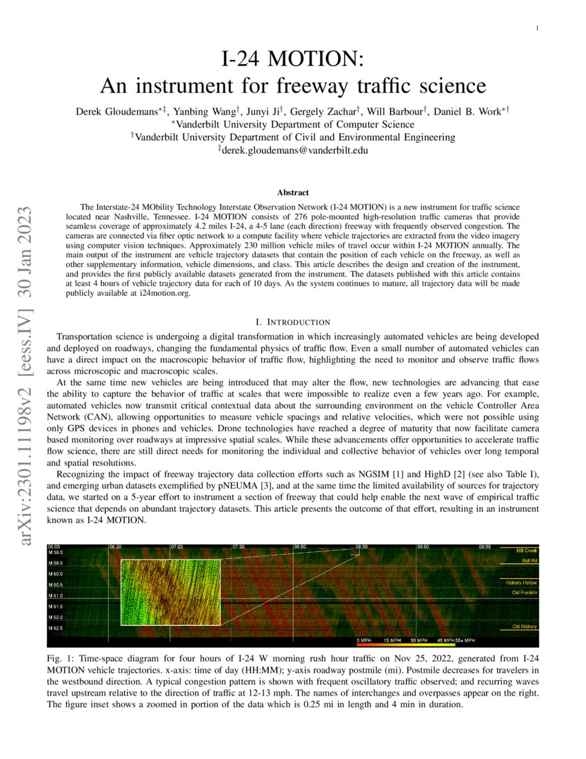 I-24 MOTION: An instrument for freeway traffic science | DeepAI