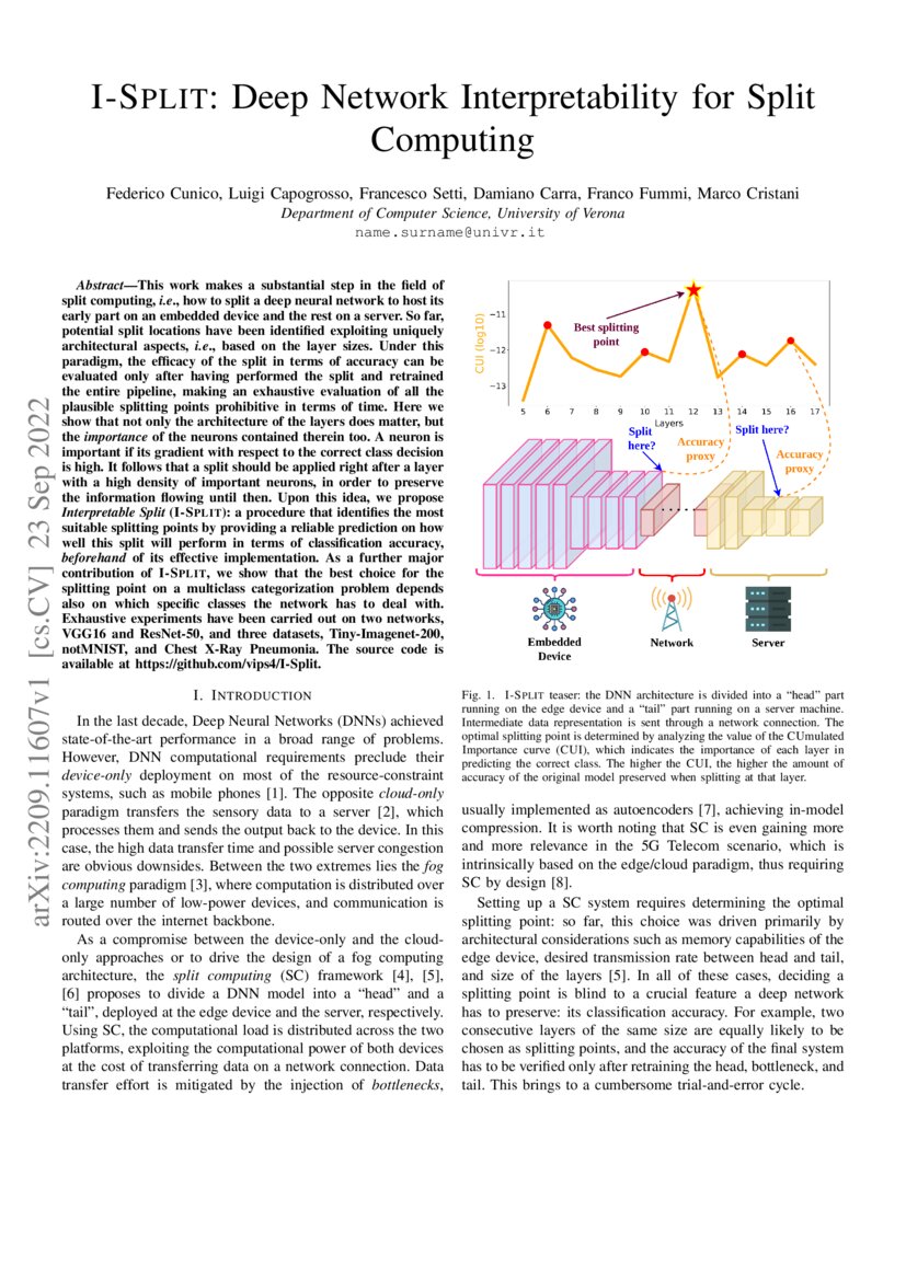 I-SPLIT: Deep Network Interpretability for Split Computing | DeepAI