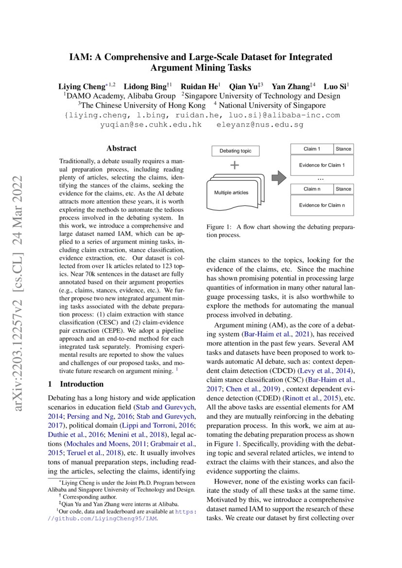 IAM: A Comprehensive and Large-Scale Dataset for Integrated Argument ...