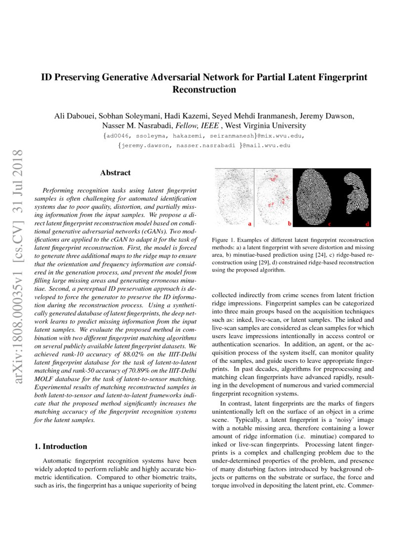 Id Preserving Generative Adversarial Network For Partial Latent