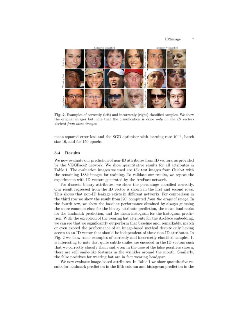 ID2image: Leakage of non-ID information into face descriptors and inversion from descriptors to ...