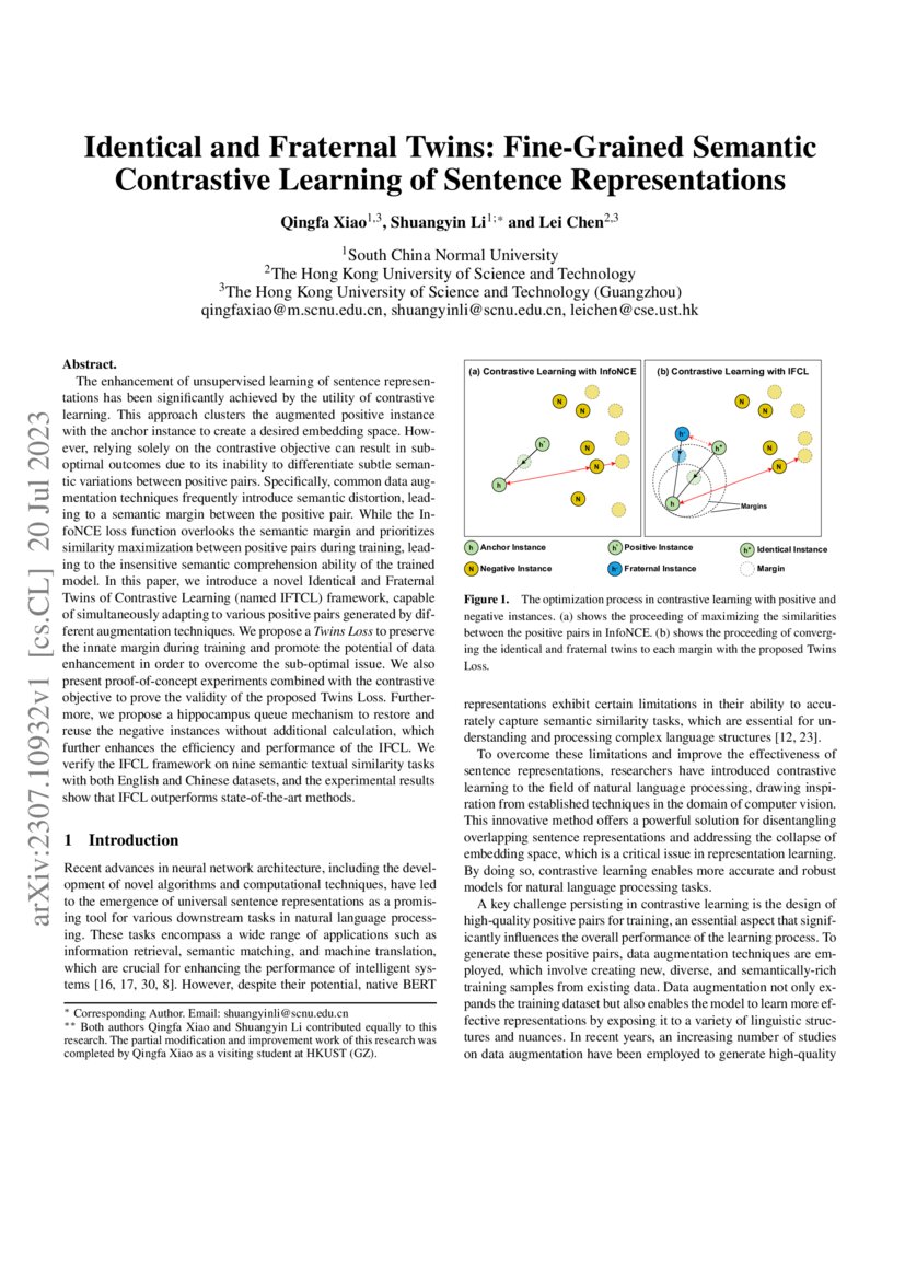 Identical and Fraternal Twins: Fine-Grained Semantic Contrastive Learning of Sentence ...