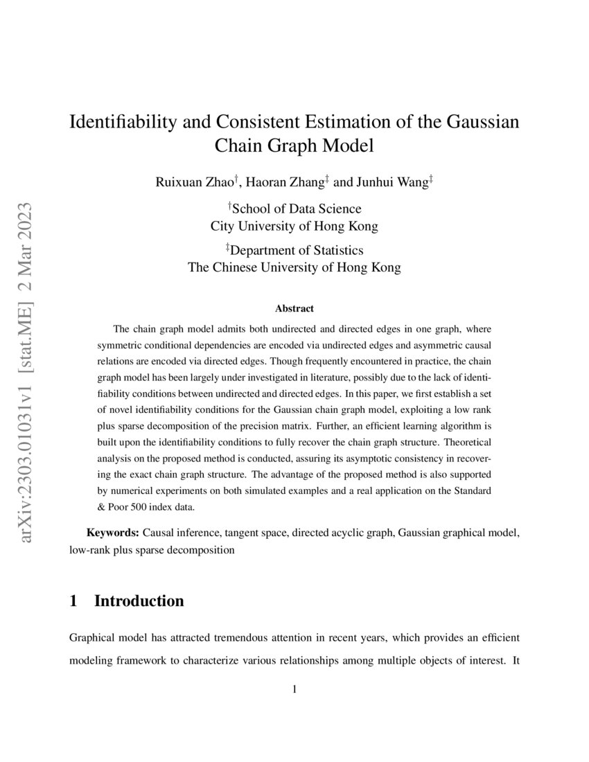 Identifiability And Consistent Estimation Of The Gaussian Chain Graph