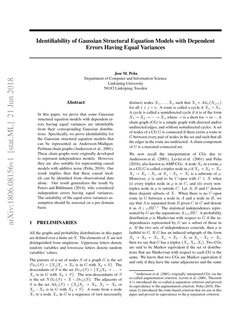 Identifiability Of Gaussian Structural Equation Models With Dependent