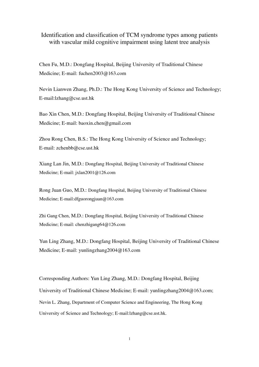 Identification and classification of TCM syndrome types among patients ...