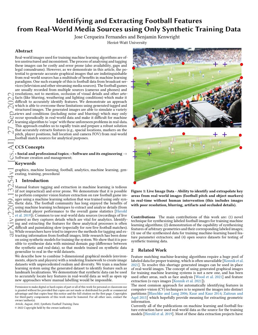 Identifying and Extracting Football Features from Real-World Media ...