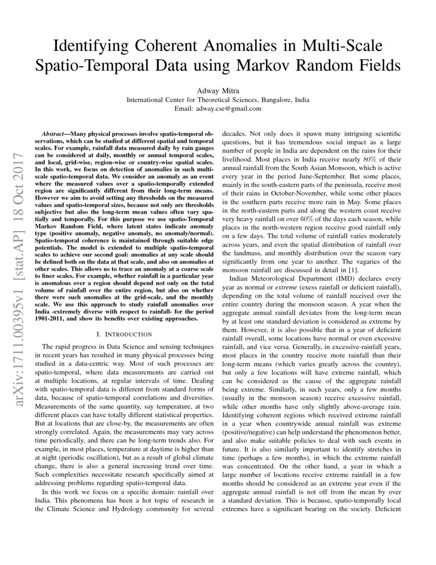 Identifying Coherent Anomalies In Multi Scale Spatio Temporal Data Using Markov Random Fields 1408