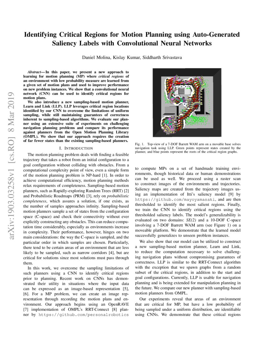 Identifying Critical Regions for Motion Planning using Auto-Generated ...