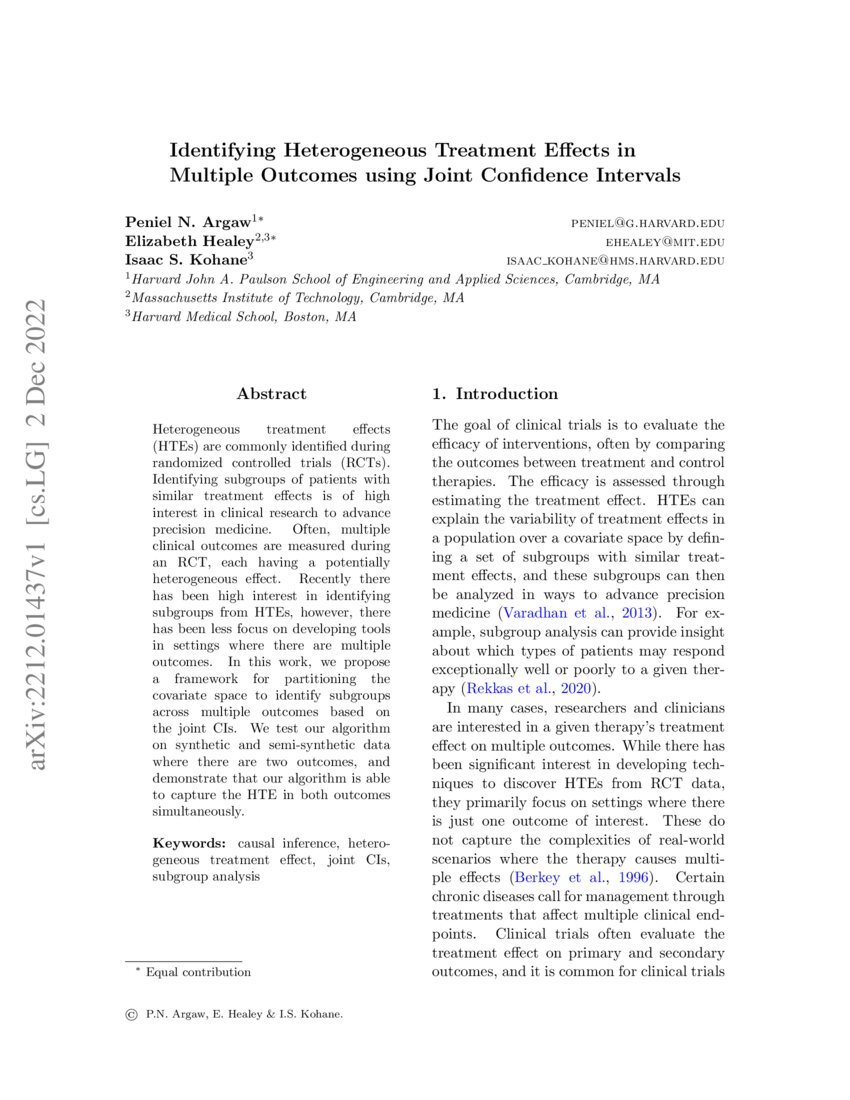 Identifying Heterogeneous Treatment Effects in Multiple Outcomes using ...