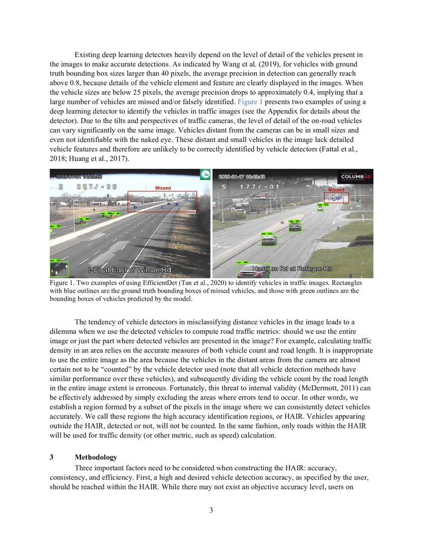 Identifying High Accuracy Regions in Traffic Camera Images to Enhance ...