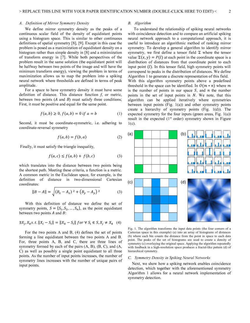 Identifying Mirror Symmetry Density with Delay in Spiking Neural ...