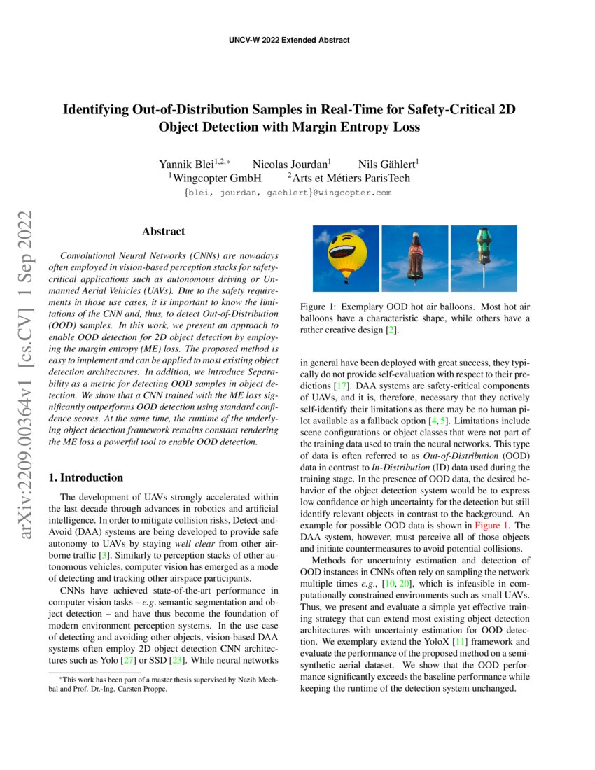 Identifying Out-of-Distribution Samples in Real-Time for Safety-Critical 2D Object Detection ...