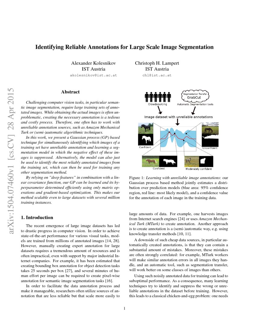 Identifying Reliable Annotations for Large Scale Image Segmentation ...
