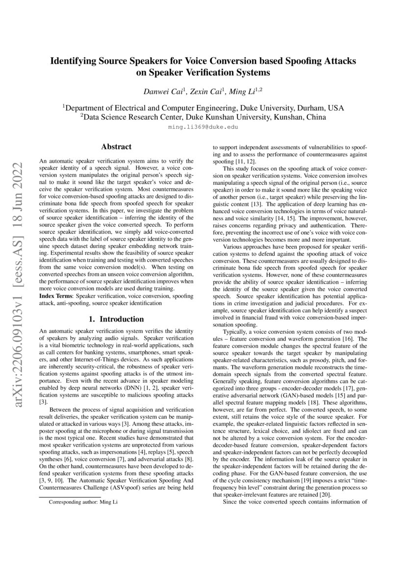 Identifying Source Speakers for Voice Conversion based Spoofing Attacks on Speaker Verification ...