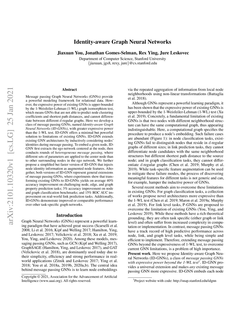 Identity-aware Graph Neural Networks | DeepAI