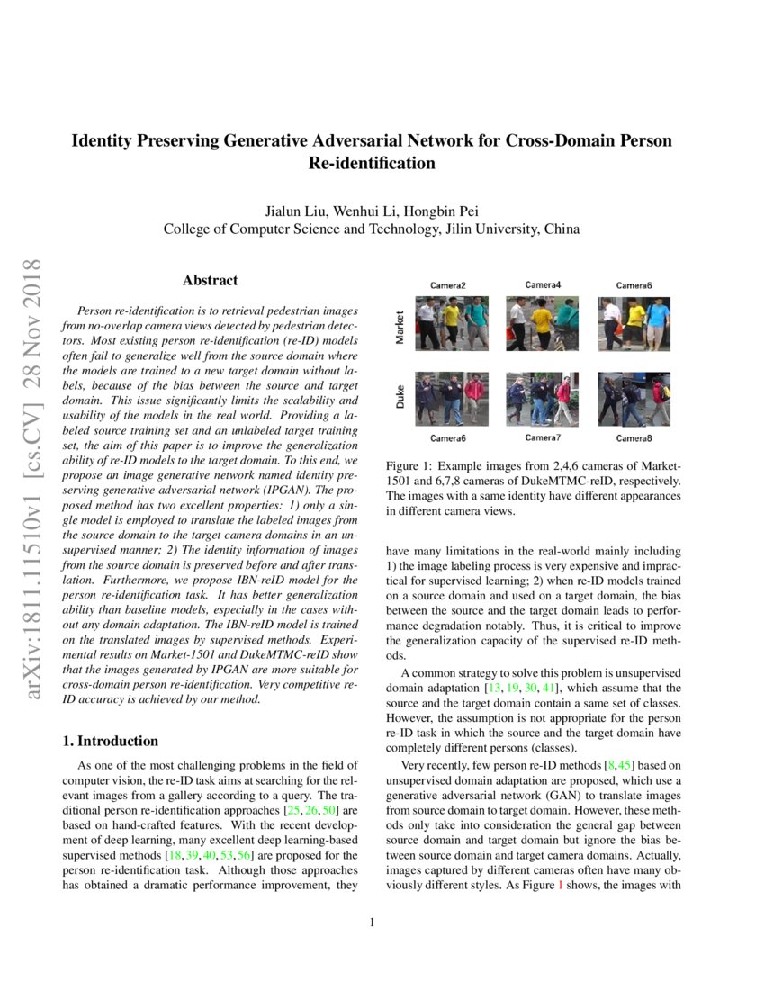 Identity Preserving Generative Adversarial Network For Cross Domain