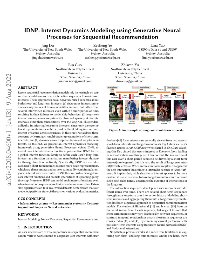Idnp Interest Dynamics Modeling Using Generative Neural Processes For