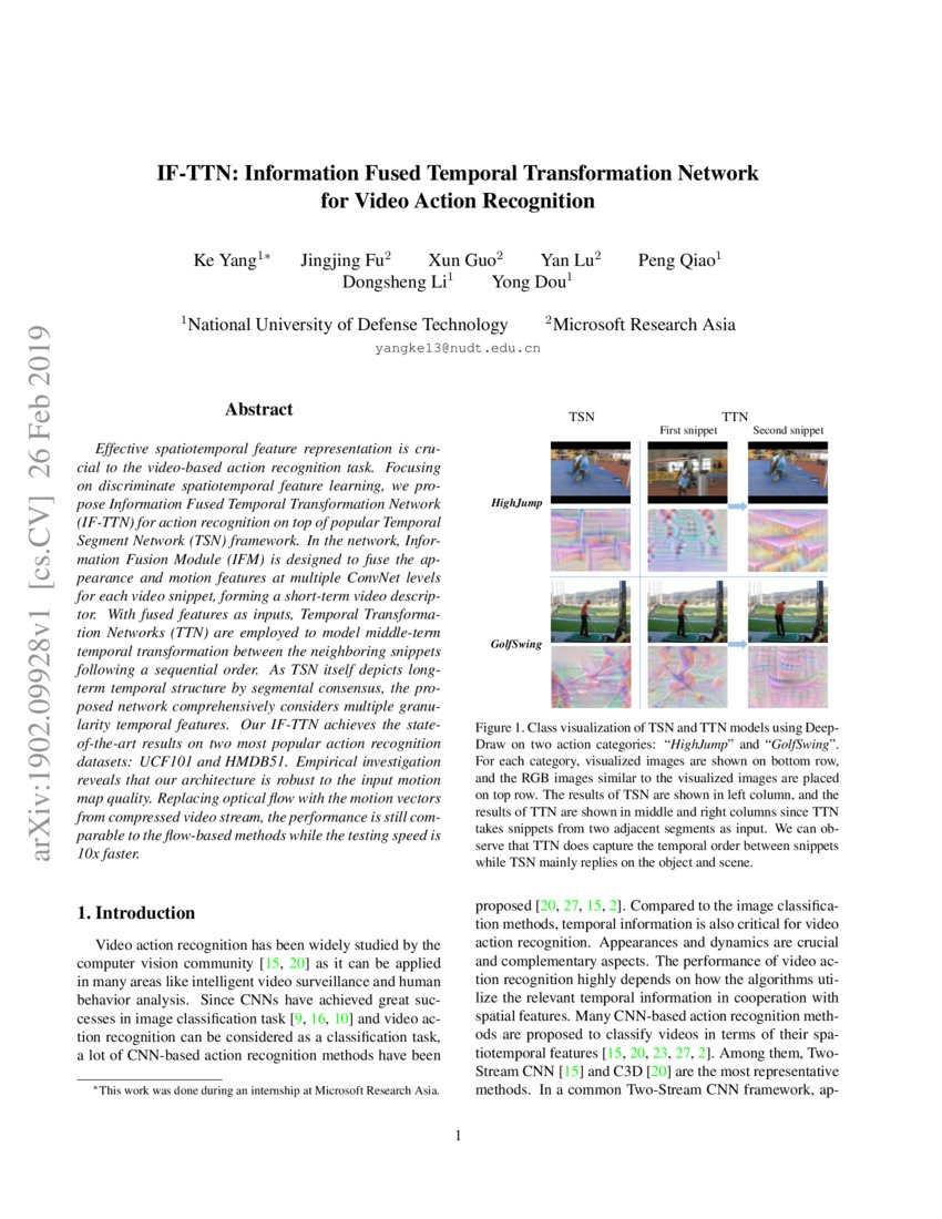 IF-TTN: Information Fused Temporal Transformation Network for Video ...