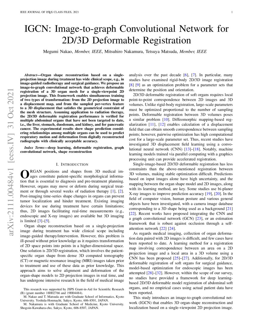 Igcn Image To Graph Convolutional Network For 2d 3d Deformable Registration Deepai