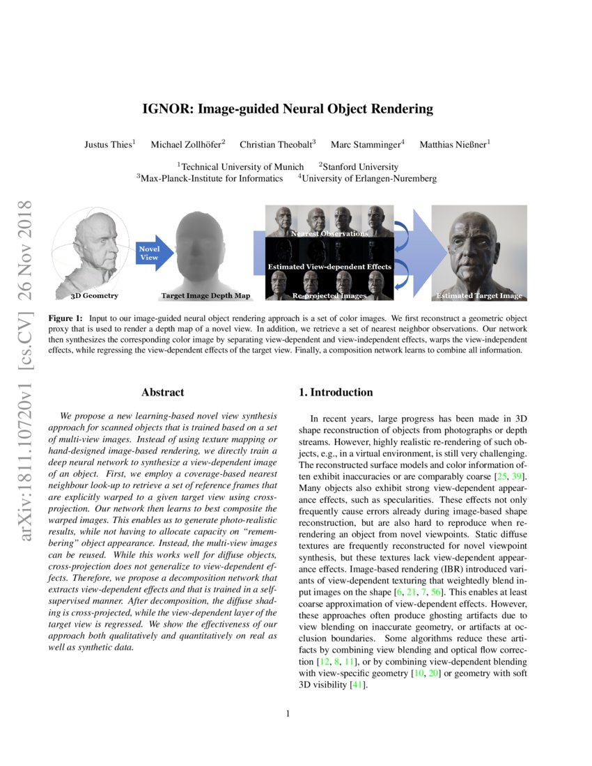 IGNOR: Image-guided Neural Object Rendering | DeepAI